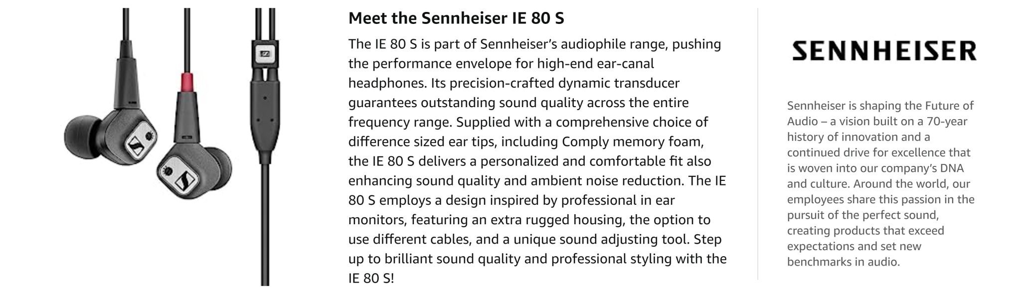 Sennheiser IE 80 S Adjustable Bass earbud | Gadget Studio BD