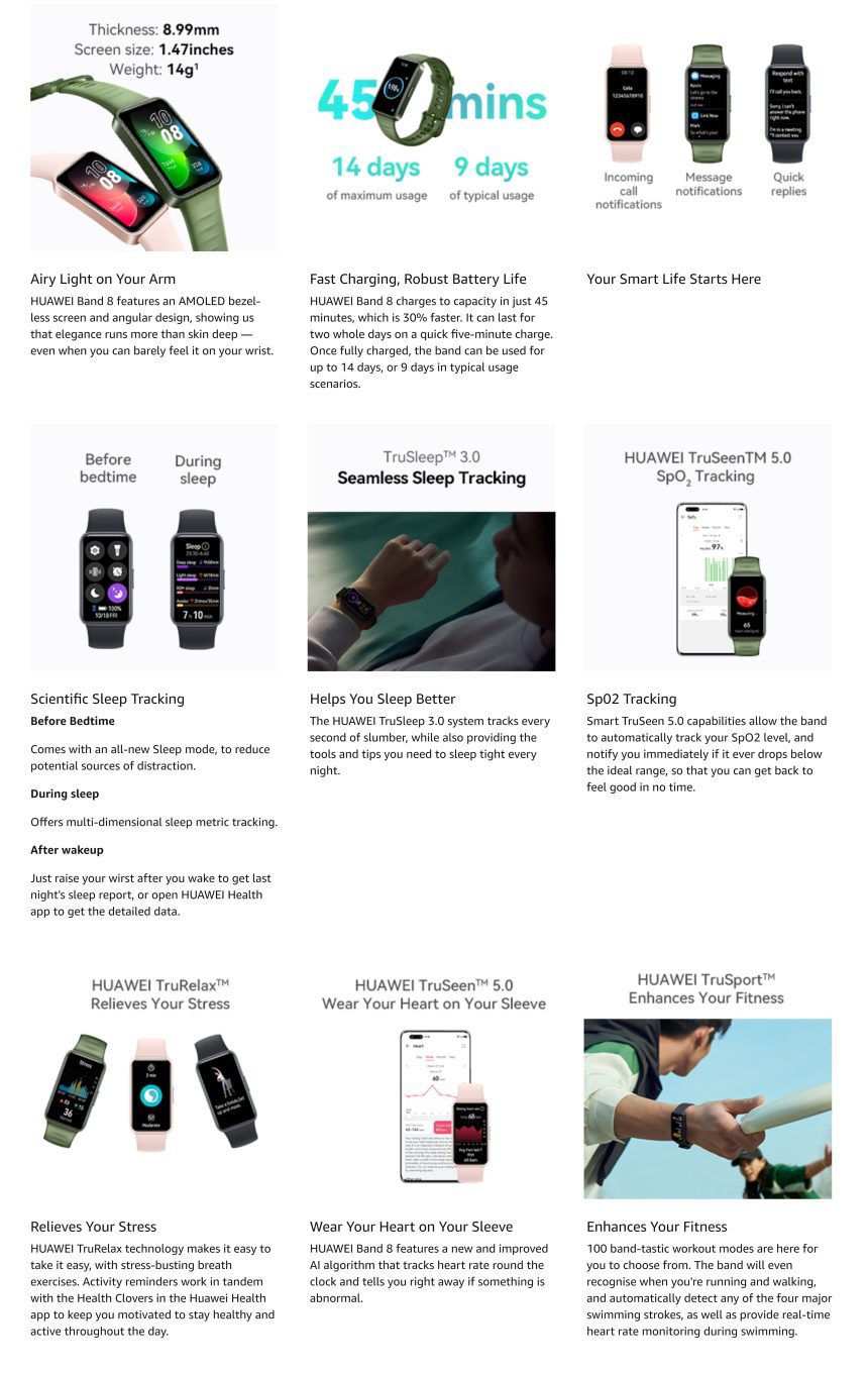 Huawei Band 8 AMOLED Screen Smart Watch | Gadget Studio BD