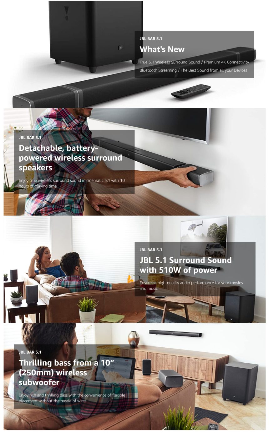 JBL Bar 5.1 - Channel 4K Ultra HD Soundbar | Gadget Studio BD