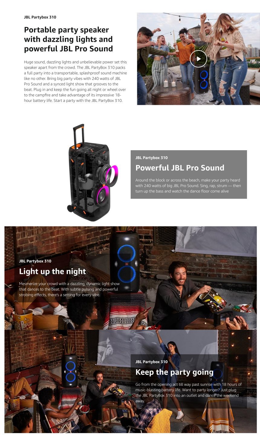 JBL Partybox 310 Portable Party Speaker 240W | Gadget Studio BD