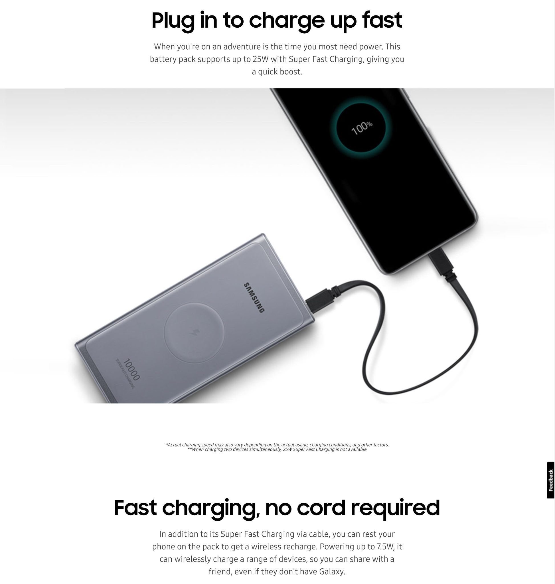 SAMSUNG 10000 mAh 25W Wireless Portable Battery | Gadget Studio BD