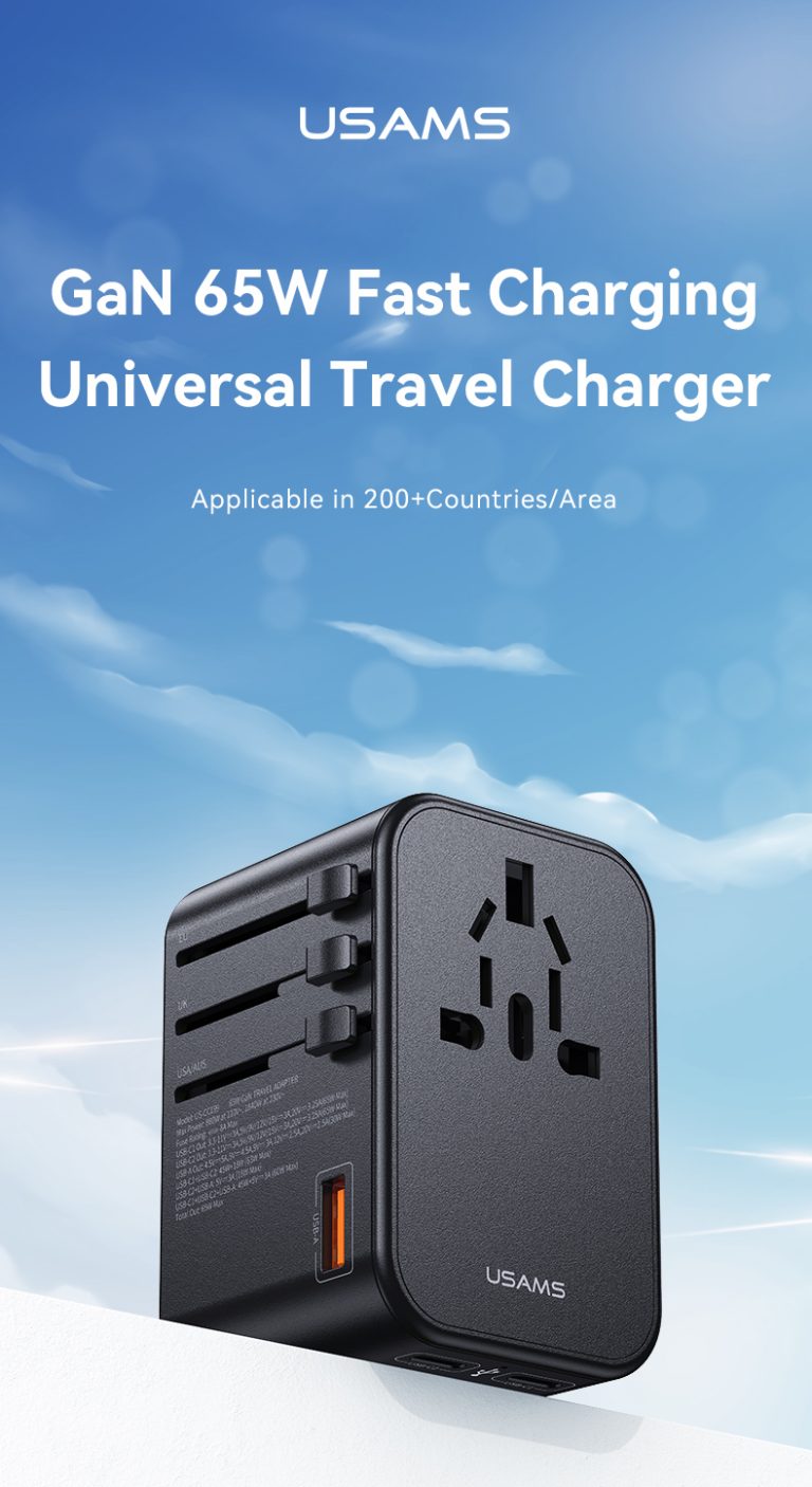 USAMS US-CC199 T62 65W Dual Type C USB Universal Travel Charger ...